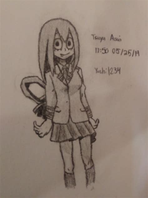 My First Try Of Drawing Tsuyu Asui R BokuNoHeroAcademia