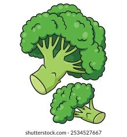 Cute Green Broccoli Cartoon Illustration Stock Vector Royalty Free