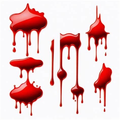 Bleeding Vector Set White Background Isolated A High Qual Premium Ai