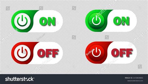 On Off Toggle Switch Buttons On Stock Vector Royalty Free 2172834601 Shutterstock