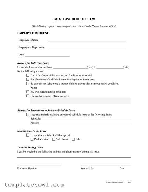 Download Fmla Leave Form • Templatesowl