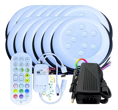 Kit Led Piscina W Rgb Cm Rosca Contr Wifi Fonte Parcelamento Sem Juros