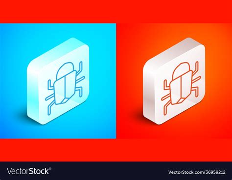 Isometric Line System Bug Concept Icon Isolated Vector Image