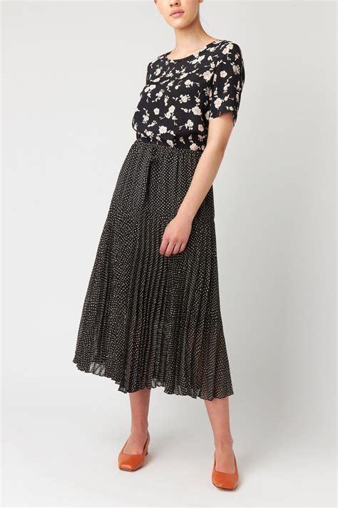Kate Sylvester Cherie Skirt Black Rossellini Shine
