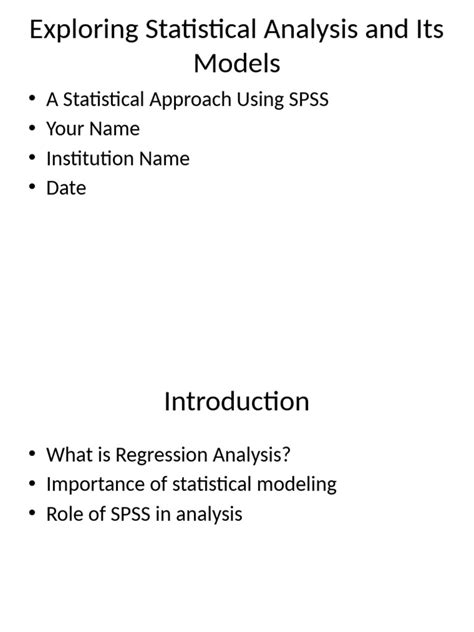 Regression Analysis Spss Presentation Pdf
