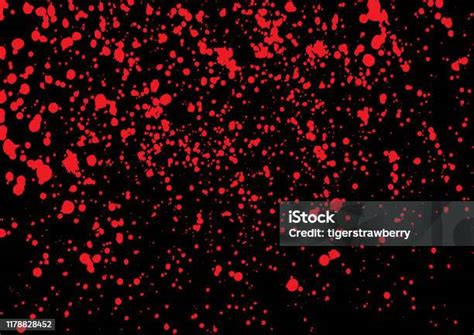 검은 색 배경에 붉은 잉크 색의 혈액 튀김 검은 배경에 피 묻은 폭발 거친 혈액 질감 잉크 타격 빨간 수채화 스프레이 검은