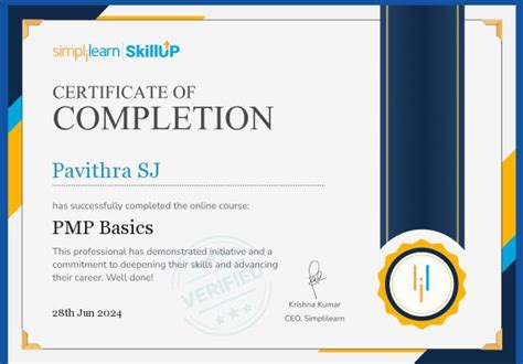pavithra sj has successfully completed the pmp basics online course