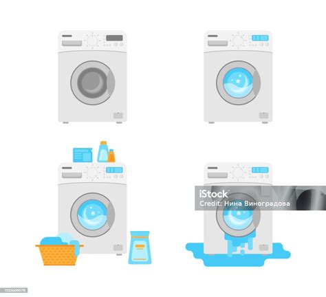 가전 제품 세탁기 아이콘을 설정 합니다 세탁 평면 그림입니다 벡터 가사 집안일에 대한 스톡 벡터 아트 및 기타 이미지 가사 집안일 가정 생활 개념 Istock