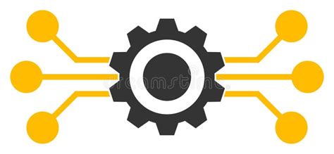 Hitech Gear Vector Icon Illustration Stock Vector Illustration Of Connection Configuration