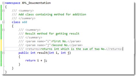 XML Documentation In C