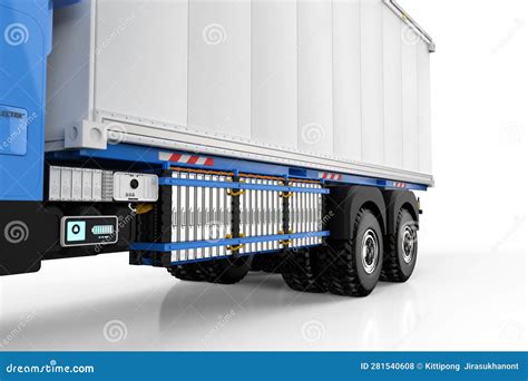 Ev Logistic Trailer Truck Or Electric Vehicle Lorry At Container