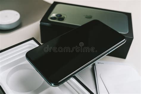 Unboxing A New Flagship Apple IPhone Pro Max Editorial Photo Image Of Edge Isolated