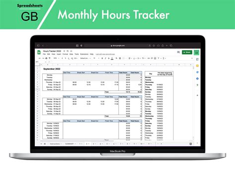 Google Sheets Employee Hours Tracker For Businesses And Employees Google Sheets Hours Tracker