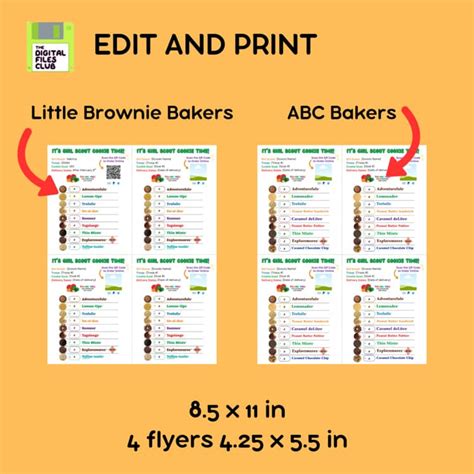 Scout Cookie Flyer Printable And Editable In Canva Lbb Abc Bakers