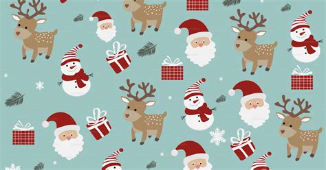 파란색 배경에 산타 클로스와 순록의 패턴 벡터 Unsplash의 벽지 이미지