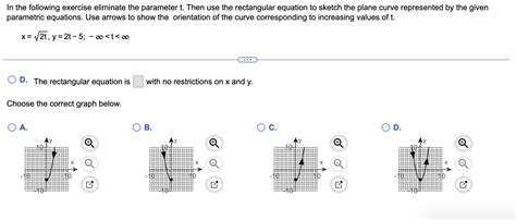 Solved In The Following Exercise Eliminate The Parameter T Chegg