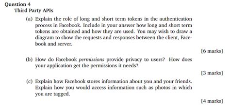 Solved Question 4 Third Party Apis A Explain The Role Of