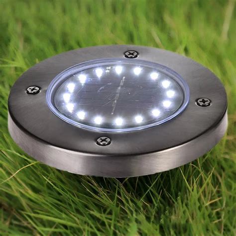 Водонепроницаемый 16 светодиодный подземный светильник на солнечной батарее S из нержавеющей