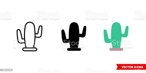 3 가지 유형의 서양 아이콘 흑백 윤곽선 격리된 벡터 기호 기호 단일 객체에 대한 스톡 벡터 아트 및 기타 이미지 단일 객체 선인장 외형선 Istock