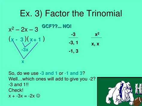 PPT Factoring Trinomials PowerPoint Presentation Free Download ID