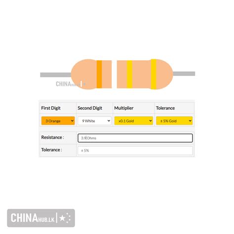 3 9ohm Resistor Quarter Watt 20 Pcs Pack Chinahub Lk