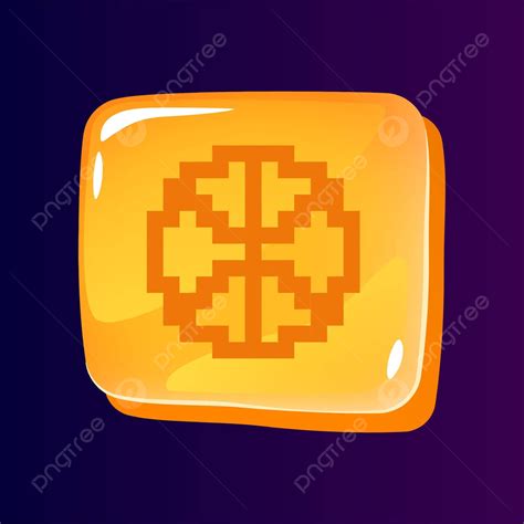 Glossy Ui Button For Internet Connection Featuring A Pixelated Icon Vector Orange Rpg