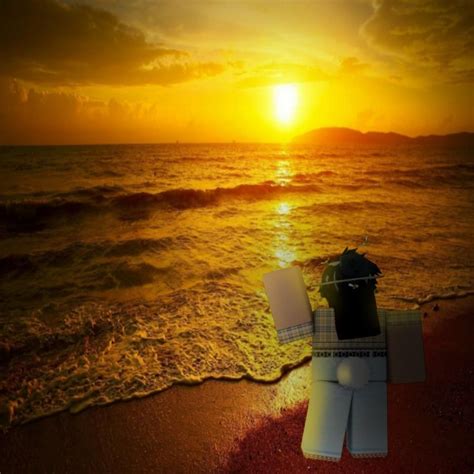 Sunset Over The Ocean With Roblox