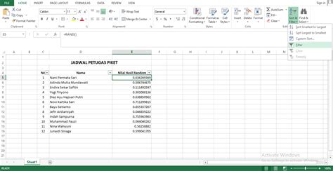 CARA MENGACAK LIST NAMA MENGGUNAKAN FUNGSI RANDOM PADA EXCEL SekilasINFO