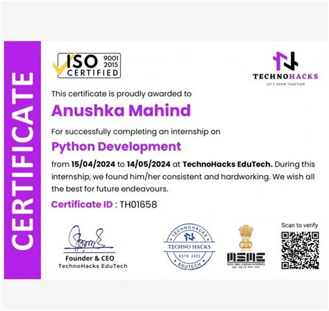 Anushka Mahind On Linkedin Pythondevelopment Internshipexperience