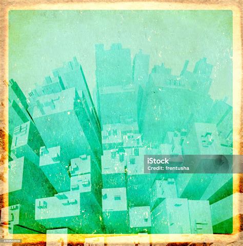 그런 지 패턴과 오래 된 골 판지 질감 푸른 색의 종이 질감을 가진 광장 복고풍 배경막 추상적인 장식이 있는 빈티지 골판지 배경 텍스트 공간 복사 0명에 대한 스톡 사진 및