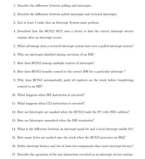Solved 1 Describe The Difference Between Polling And