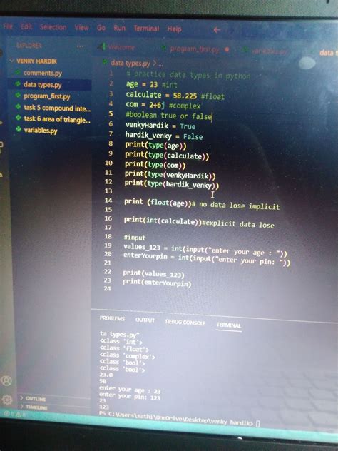 Venkatesh Gorrela On Linkedin Task 4 Practice Comments Variables