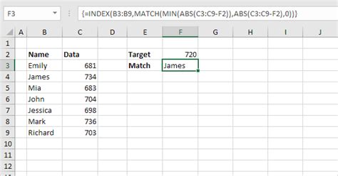 Closest Match In Excel Step By Step Tutorial