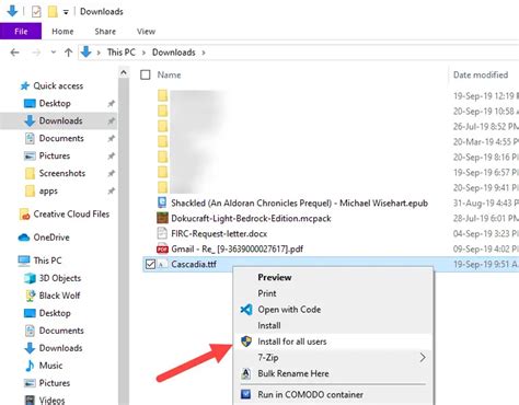 How To Download And Install Cascadia Code Font In Windows 10