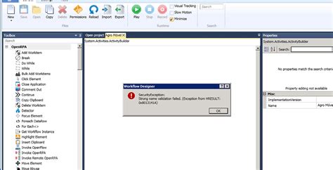 Error In Openrpa Imported Workflows Openrpa Openiap