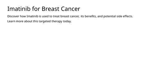 Imatinib For Breast Cancer Medsis