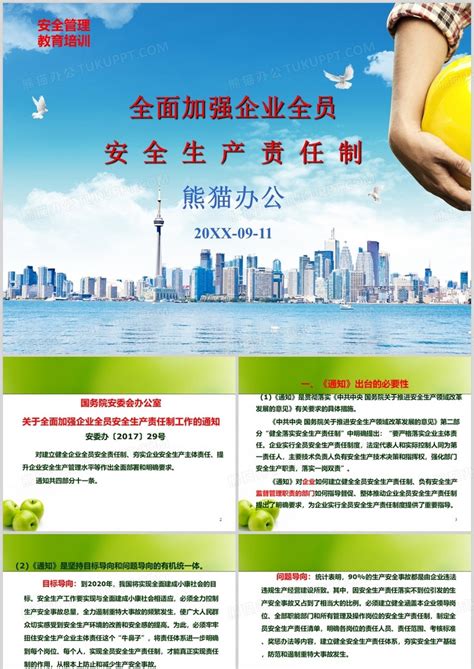 加强企业全员安全生产责任制培训课件ppt模板下载熊猫办公