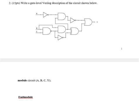 Solved Pts Write A Gate Level Verilog Description Of Chegg