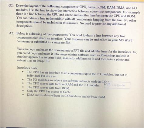 Solved Q2 Draw The Layout Of The Following Components CPU Chegg