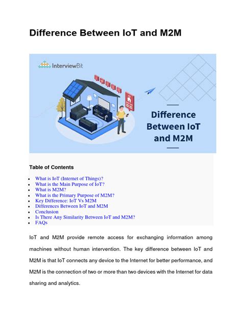 Difference Between Iot And M2m Pdf Internet Of Things Internet