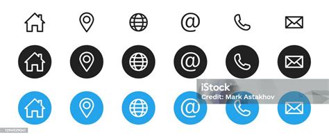 웹 아이콘 세트 웹 사이트 아이콘입니다 이름 전화 모바일 위치 장소 메일 팩스 웹 저희에게 연락하십시오 정보 커뮤니케이션 벡터