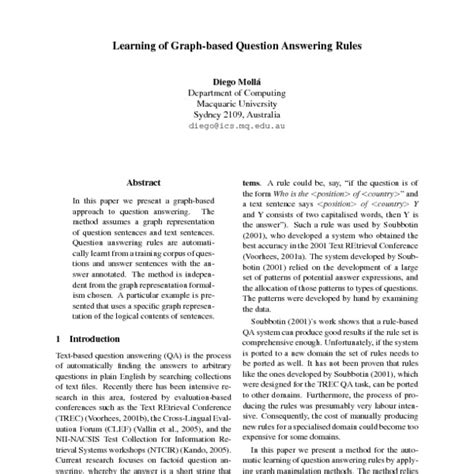 Learning Of Graph Based Question Answering Rules Acl Anthology
