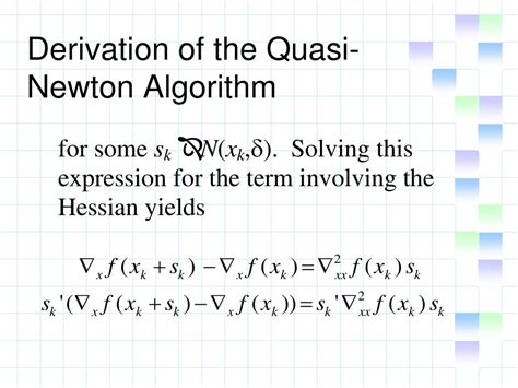 Ppt Quasi Newton Methods Of Optimization Powerpoint Presentation