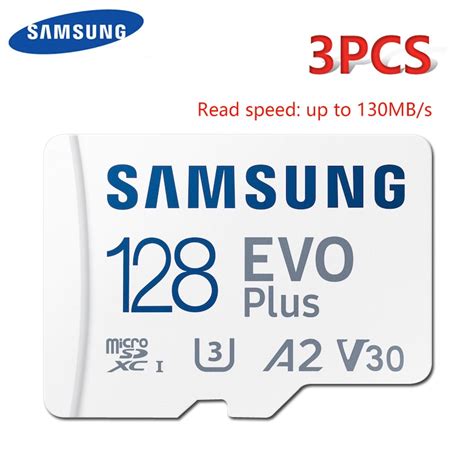 삼성 마이크로 Sd 카드 3pcs 에보 플러스 플래시 메모리 카드 128 기가 바이트 64 기가 바이트 256 기가 바이트 512 기가 바이트 클래스 10 Uhs I 고속