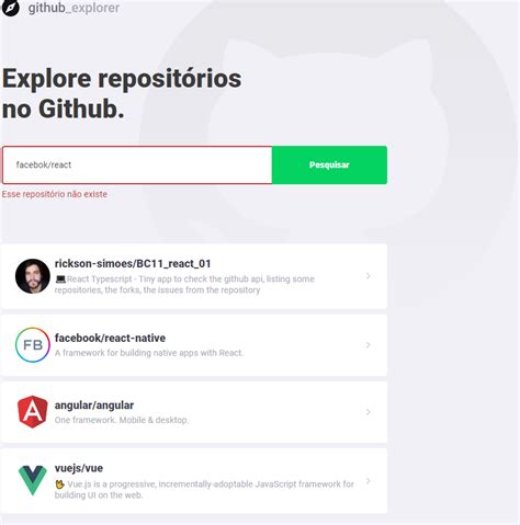 GitHub Rickson Simoes GitHub ApiCheck React Typescript Tiny App To Check The Github Api