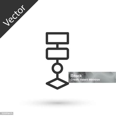 Ilustración De Línea Gris Icono De Algoritmo Aislado Sobre Fondo Blanco Diseño De Símbolos De