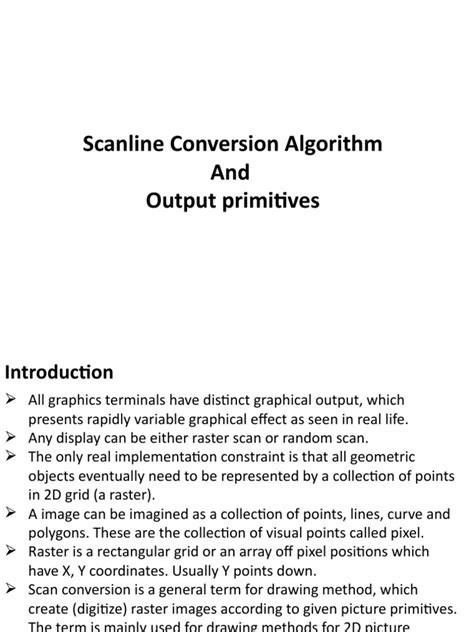Unit 3 Scan Line Conversion Algorithm Pdf Mathematics Computing