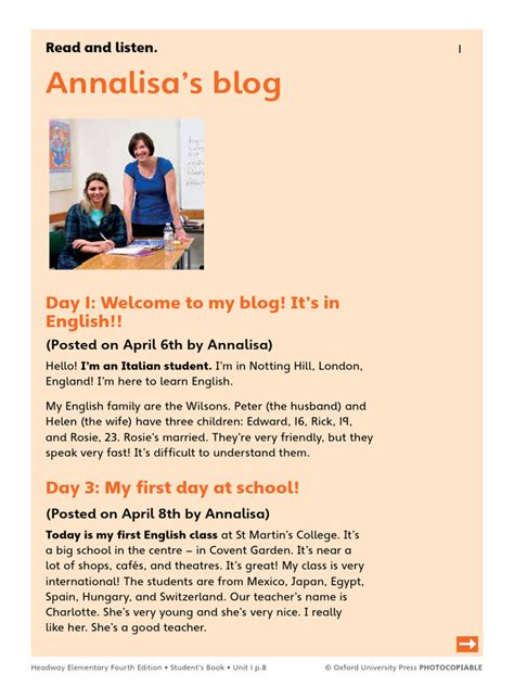 Hwy Elem Reading Text U1 Pdf