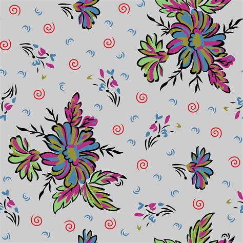 Seamless Beautiful Vector Floral Pattern For Textile Print Of Fabric