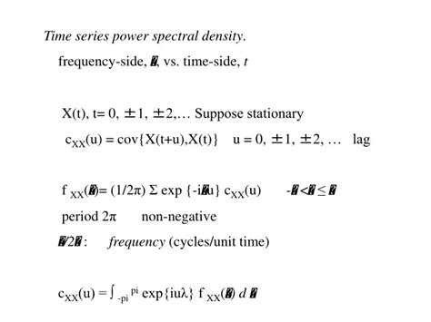 Ppt Estimation And Analysis Of Power Spectral Density In Time Series